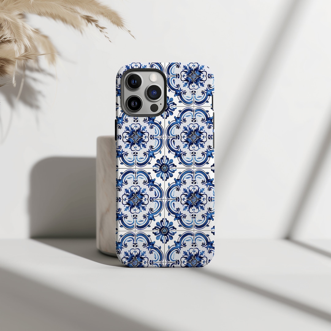 Azulejo Tile Phone Case: Blue Porcelain Mediterranean Design - Etsy