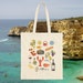 Italian Summer Beach Canvas Tote Bag Aesthetic Thin Fish Sardines ...