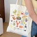 Italian Summer Canvas Tote Bag: Seafood & Pasta Collage - Etsy