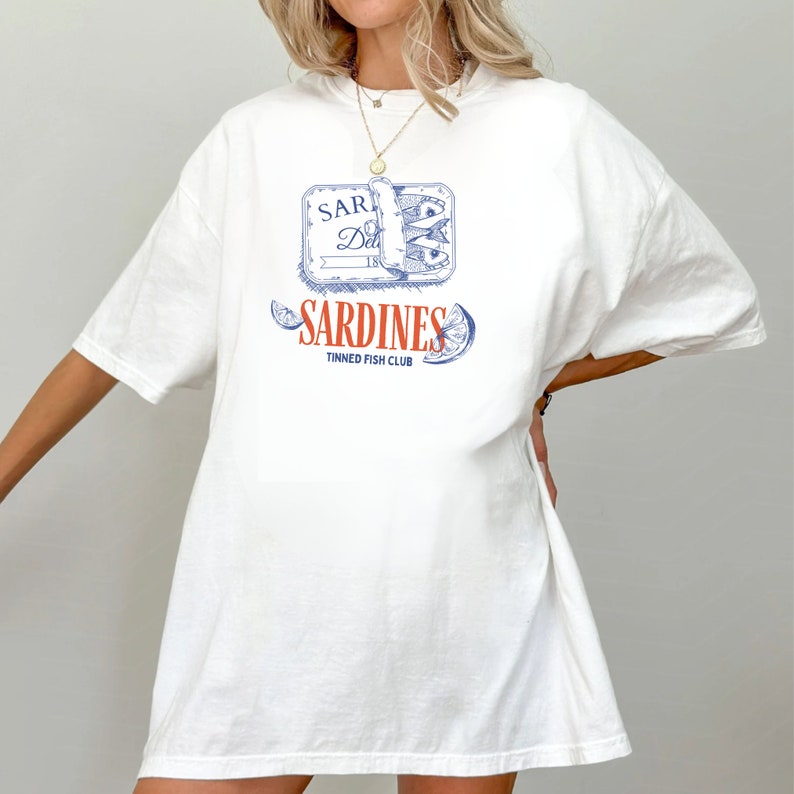 Sardines Shirt Tinned Fish Portugal Ocean Inspired Graphic Adult Tee ...