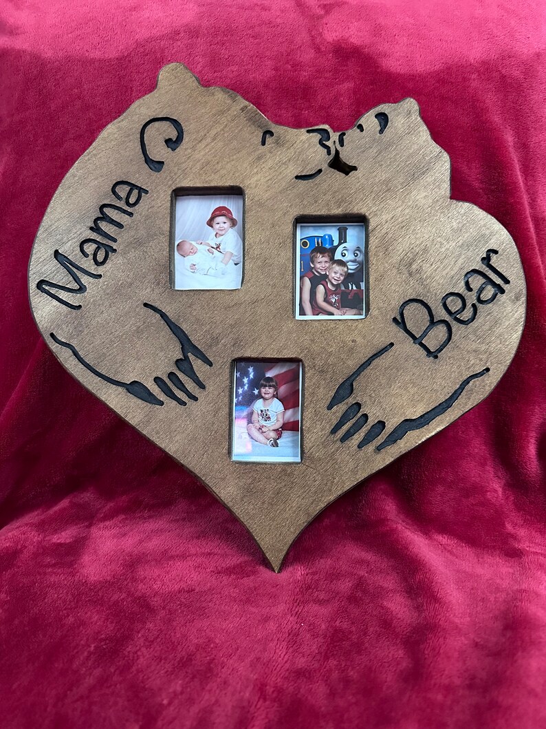 Wooden Rustic Mama Bear Photo Frame - Etsy