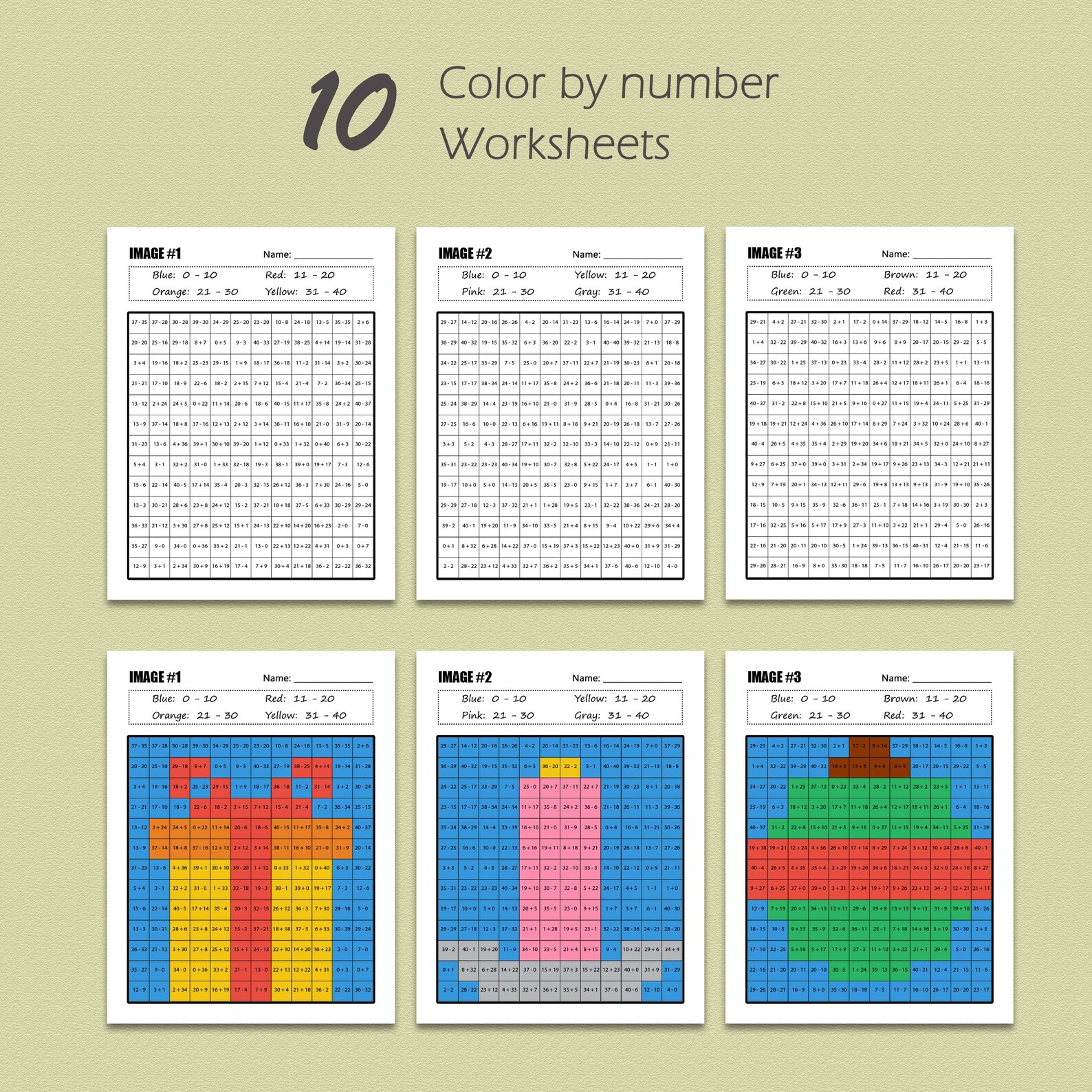 Christmas Math Worksheets: Color by Number Addition & Subtraction for ...