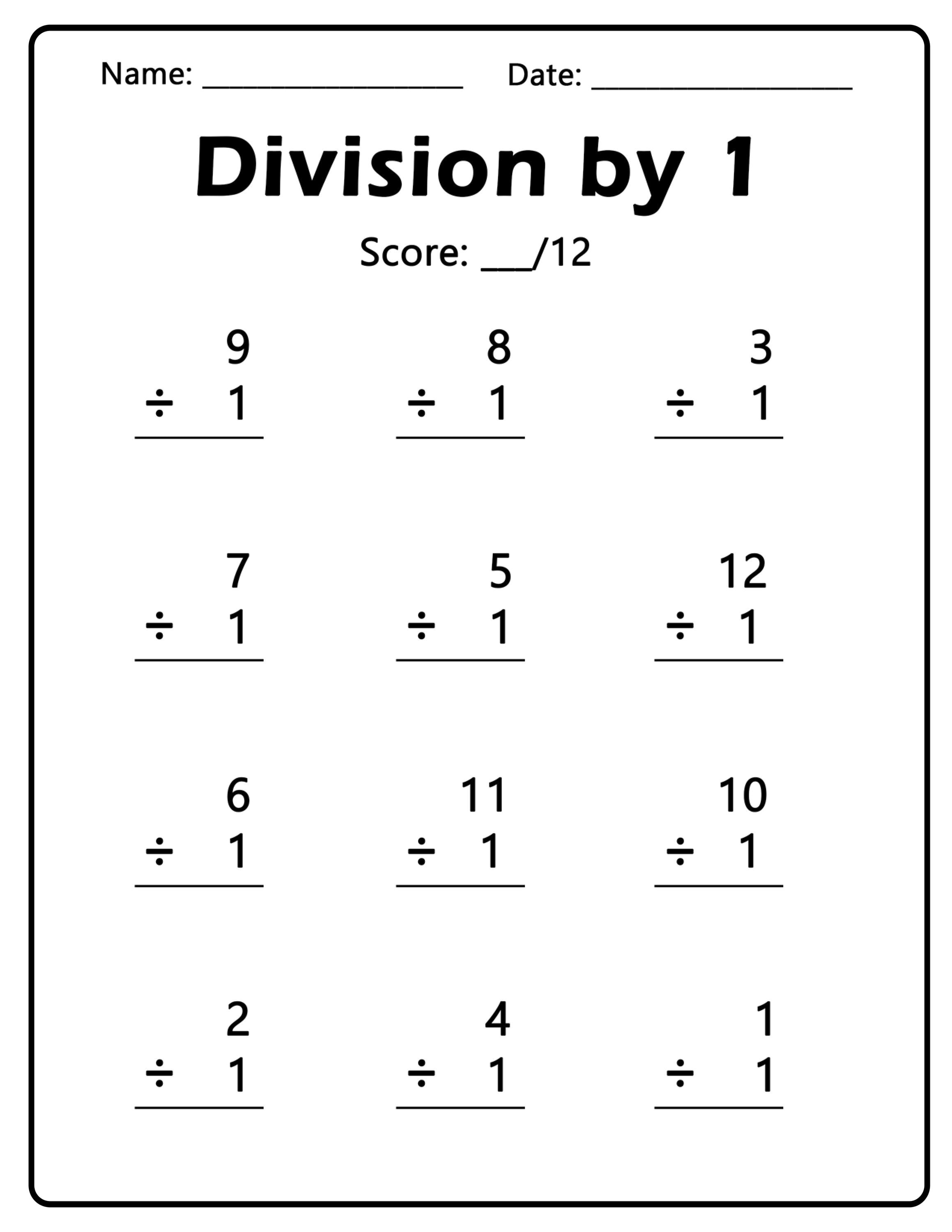 9 Division Worksheets, 1-9 Numbers, Printable Math Worksheets - Etsy