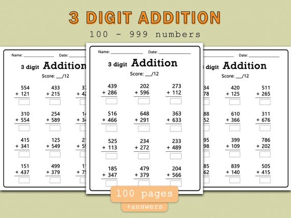 100 Addition Facts Printable Worksheet Addition Facts Worksheets