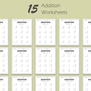 15 Addition Math Worksheets, Sum up to 20, Printable - Etsy
