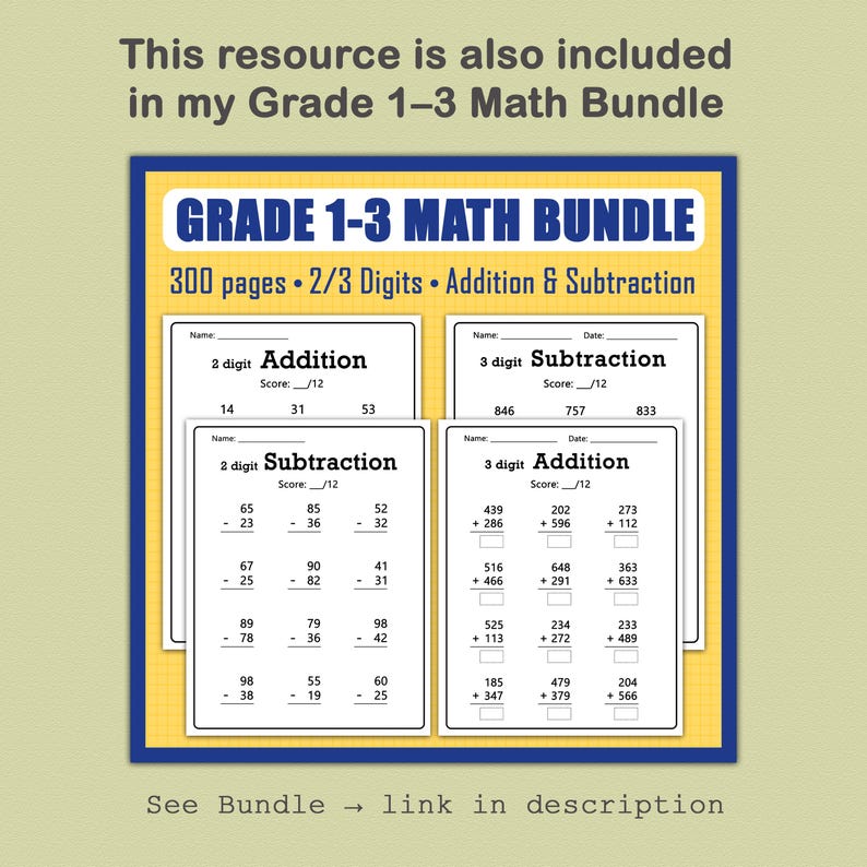 100 Three Digit Addition Worksheets | Printable Math Worksheets, 100 ...