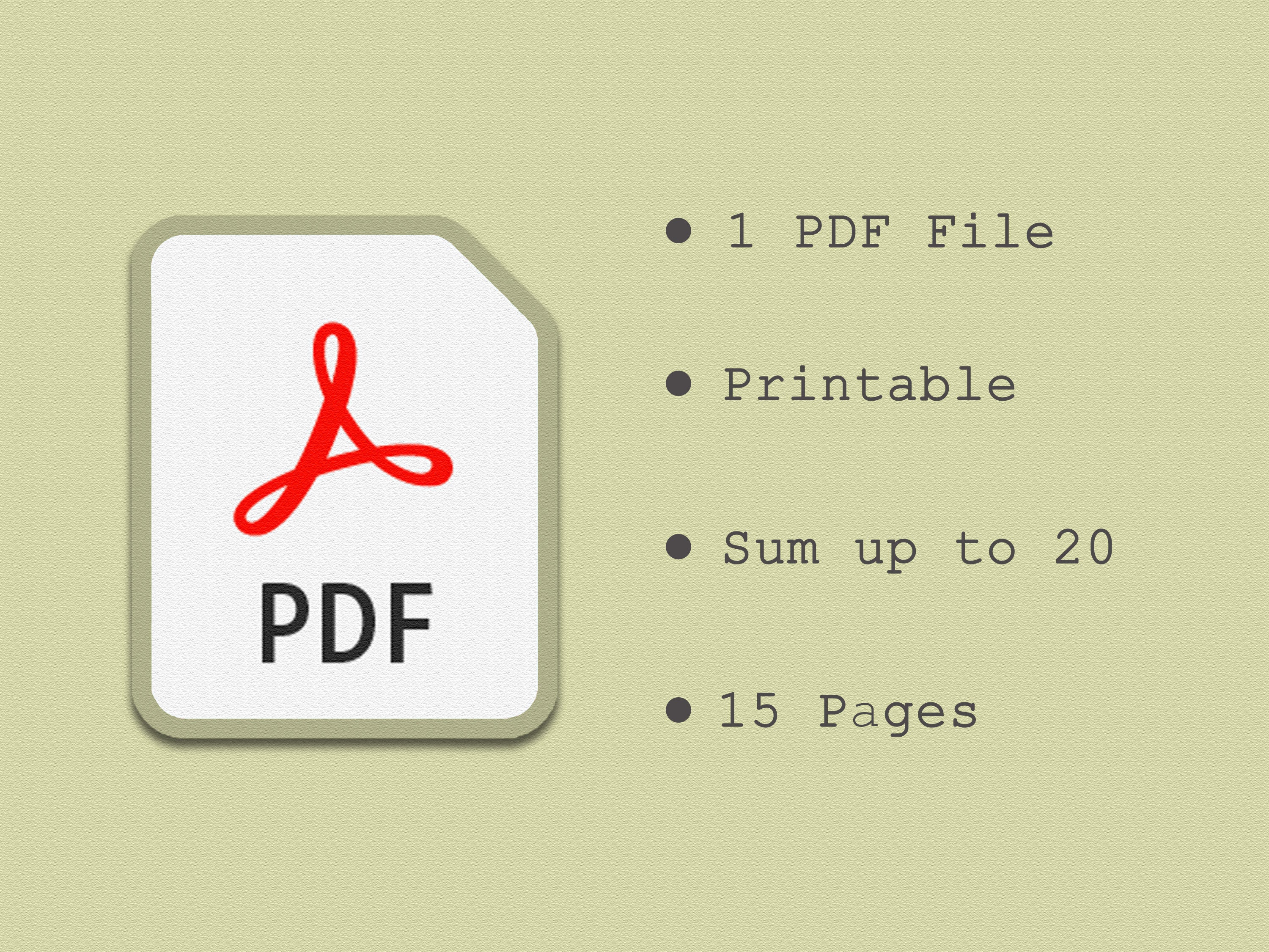 15 Addition Math Worksheets, Sum up to 20, Printable - Etsy