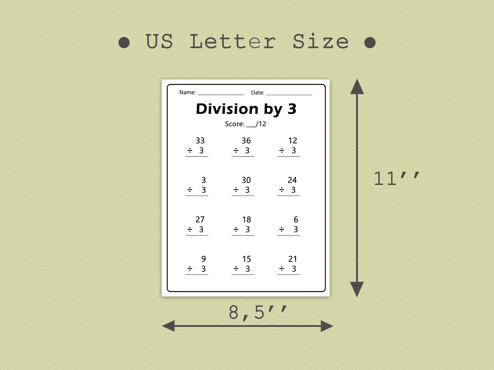 9 Division Worksheets, 1-9 Numbers, Printable Math Worksheets - Etsy