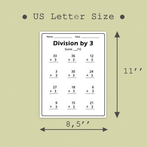 9 Division Worksheets, 1-9 Numbers, Printable Math Worksheets - Etsy