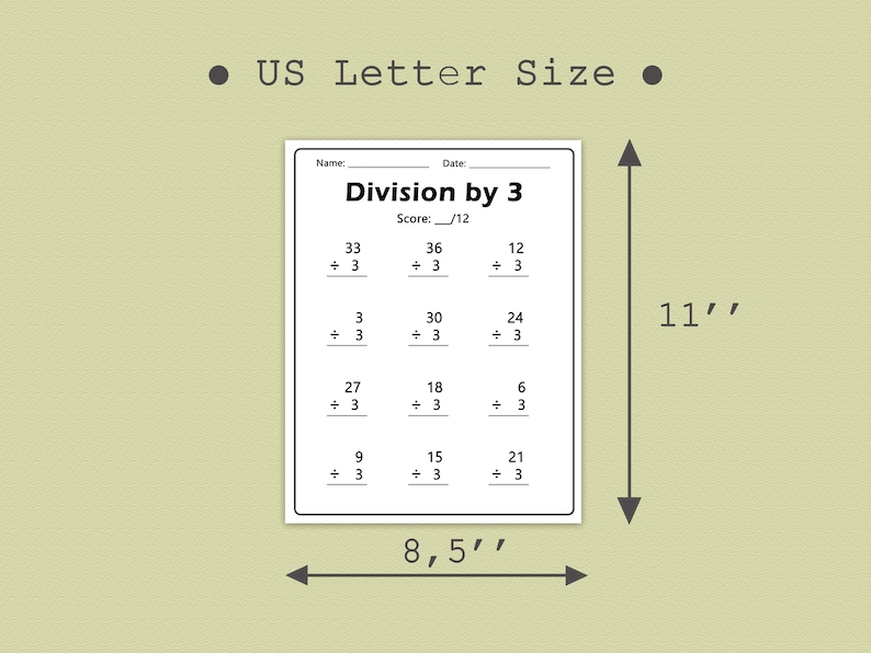 9 Division Worksheets, 1-9 Numbers, Printable Math Worksheets - Etsy