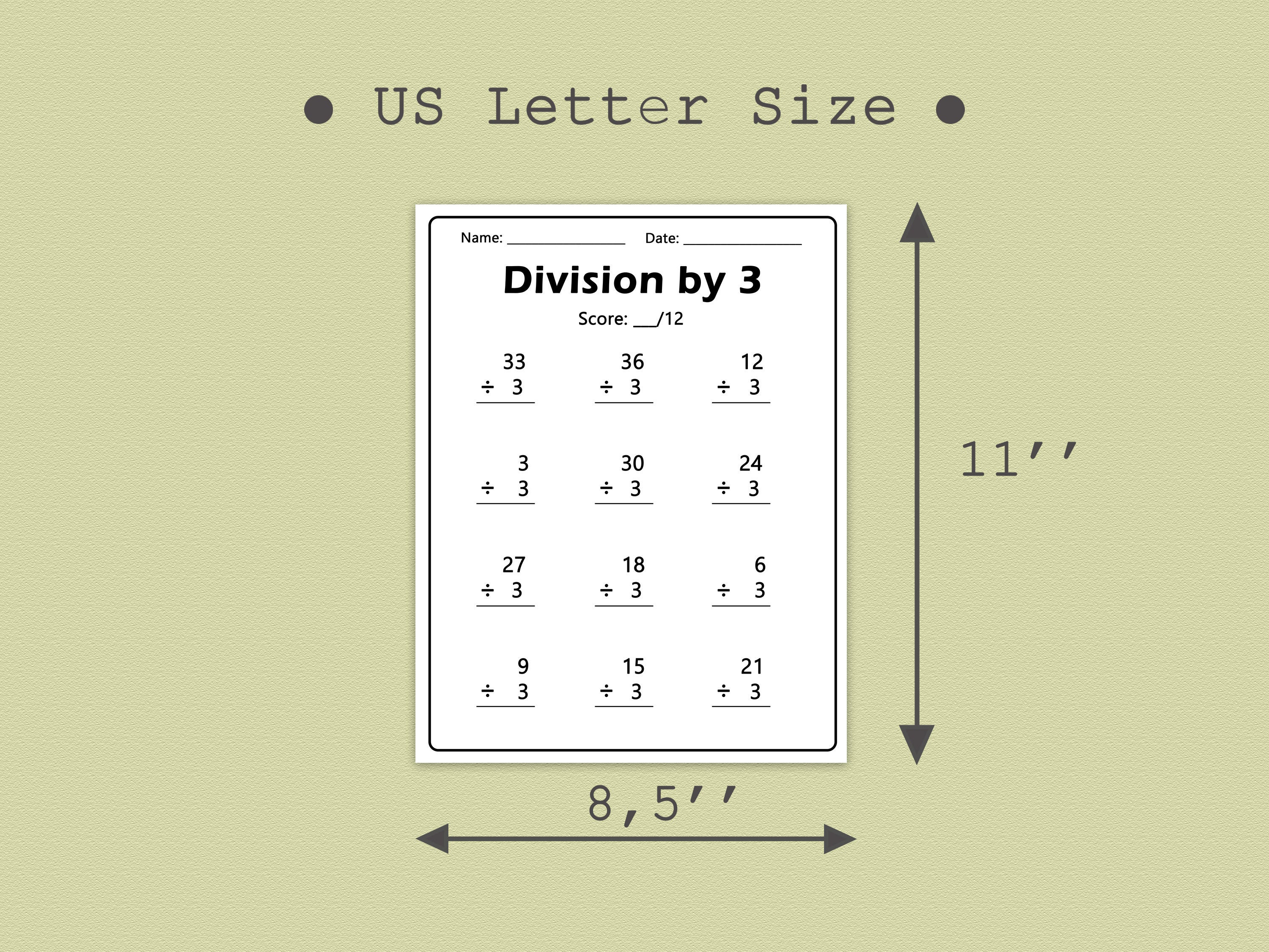 9 Division Worksheets, 1-9 Numbers, Printable Math Worksheets - Etsy