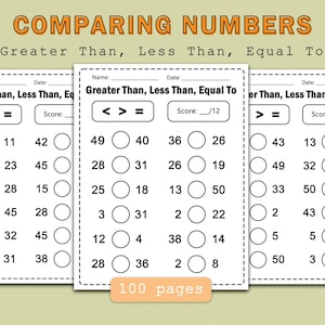 Comparing Numbers 1-50 | Greater Than, Less Than , Equal To ...