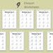9 Division Worksheets, 1-9 Numbers, Printable Math Worksheets - Etsy