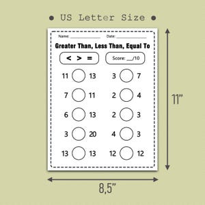 Comparing Numbers 1-20 | Greater Than, Less Than , Equal To ...