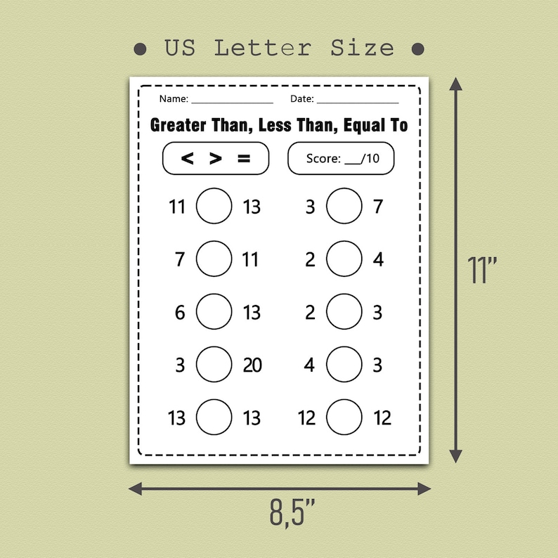 Comparing Numbers 1-20 | Greater Than, Less Than , Equal To ...