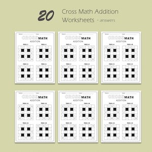 Cross Math Puzzles | Addition up to 40 | Printable Math Worksheets ...