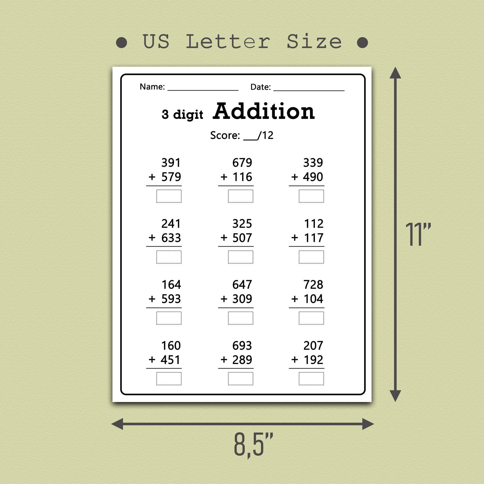 100 Three Digit Addition Worksheets | Printable Math Worksheets, 100 ...