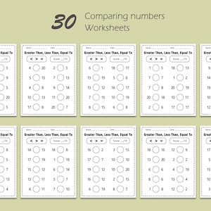 Comparing Numbers 1-20 | Greater Than, Less Than , Equal To ...