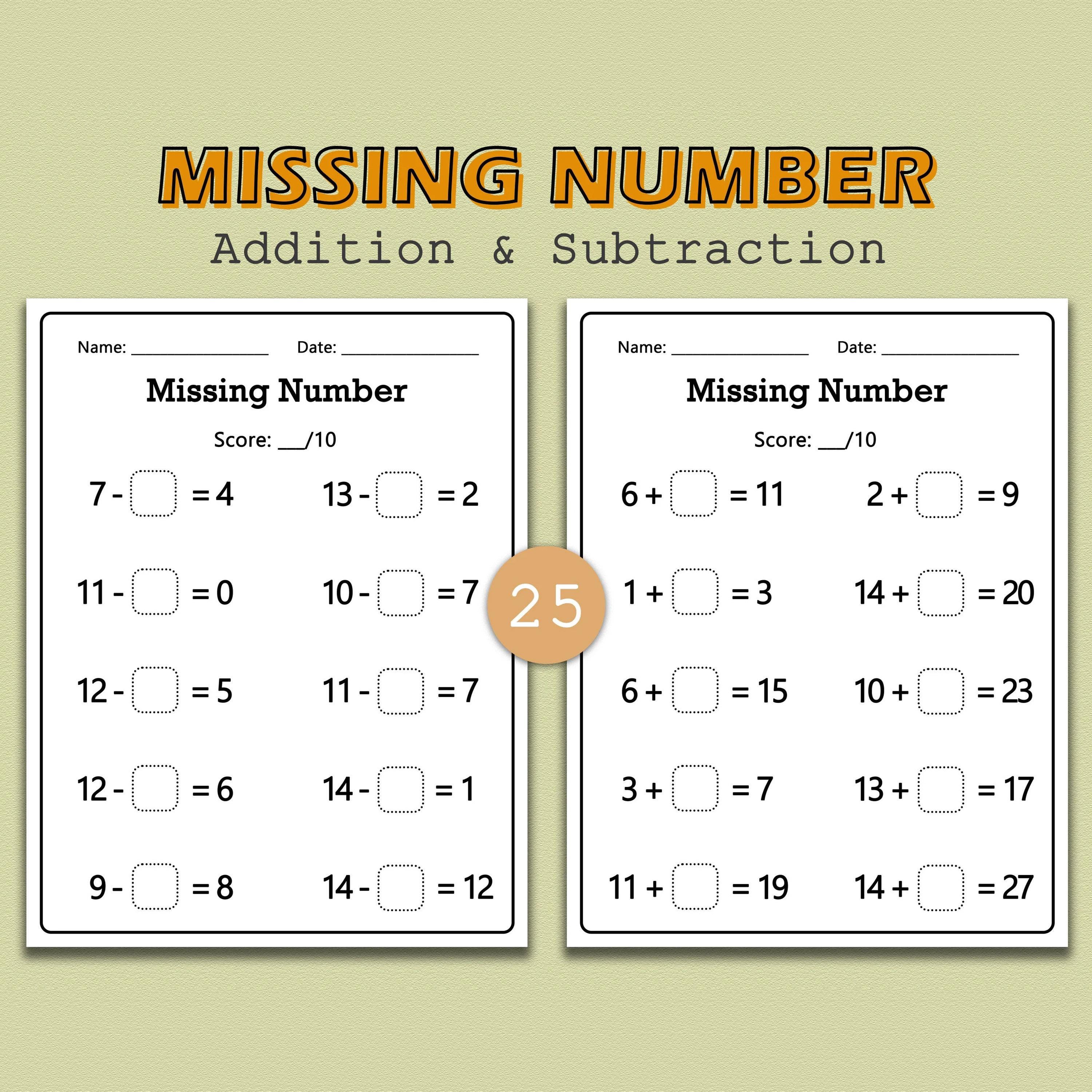 Missing Number Addition Missing Number Problems: Addition (1C4) KS1