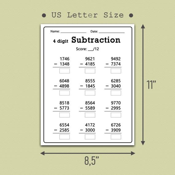 Subtraction Rounding Worksheets Free Subtraction Worksheets To 12