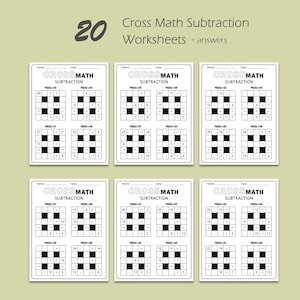 Cross Math Puzzles | Subtraction Numbers 1-30 | Printable Math ...