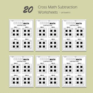 Cross Math Puzzles | Subtraction Numbers 1-30 | Printable Math ...