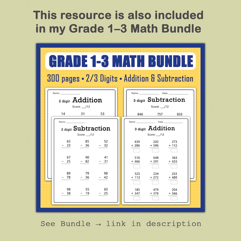 50 Two Digit Addition Worksheets | Printable Math Worksheets, 10-99 ...