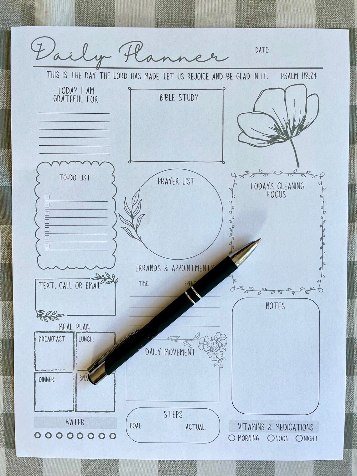 PRINTABLE Daily Planner for the Busy Homemaker, With Bible Study, To-do ...