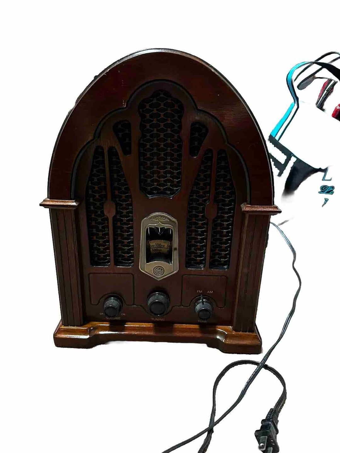 Vintage GE General Electric Wood Cathedral 1923 Replica Radio Model 7 ...