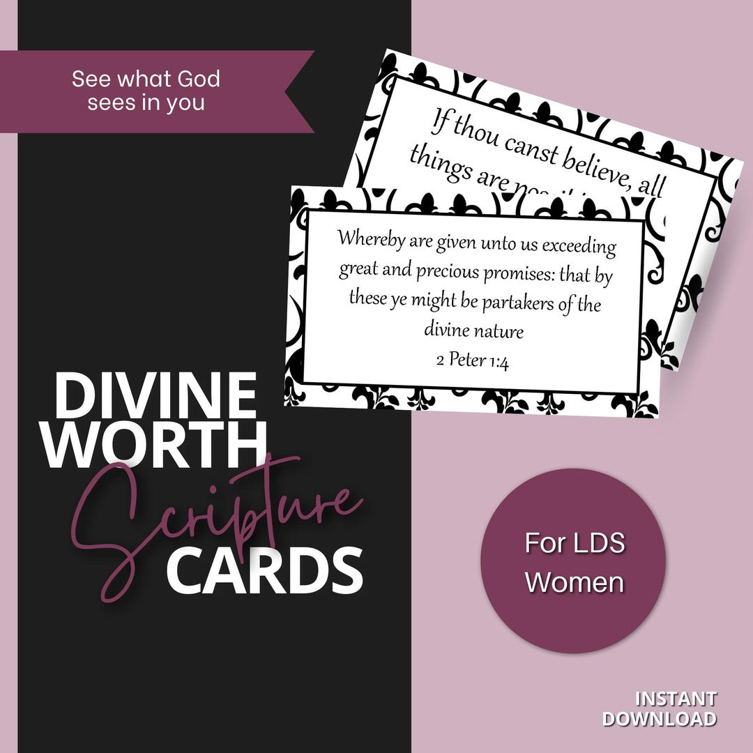 Printable Divine Worth Scripture Cards | Uplift and Empower Your ...