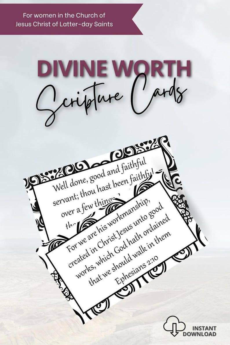 Printable Divine Worth Scripture Cards | Uplift and Empower Your ...