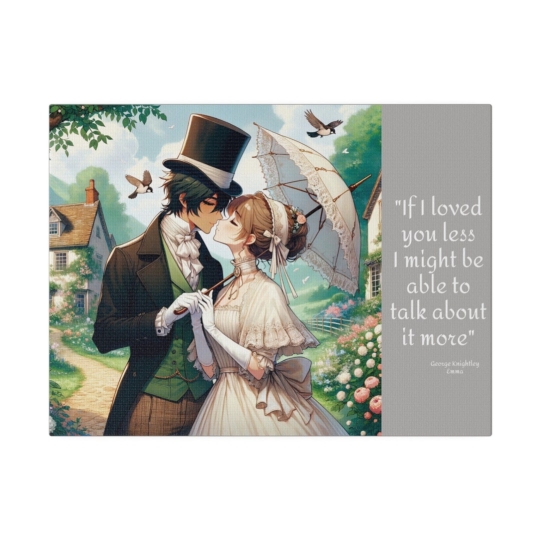Anime Couple Canvas: Cottagecore Romance, Jane Austen Emma Art - Etsy