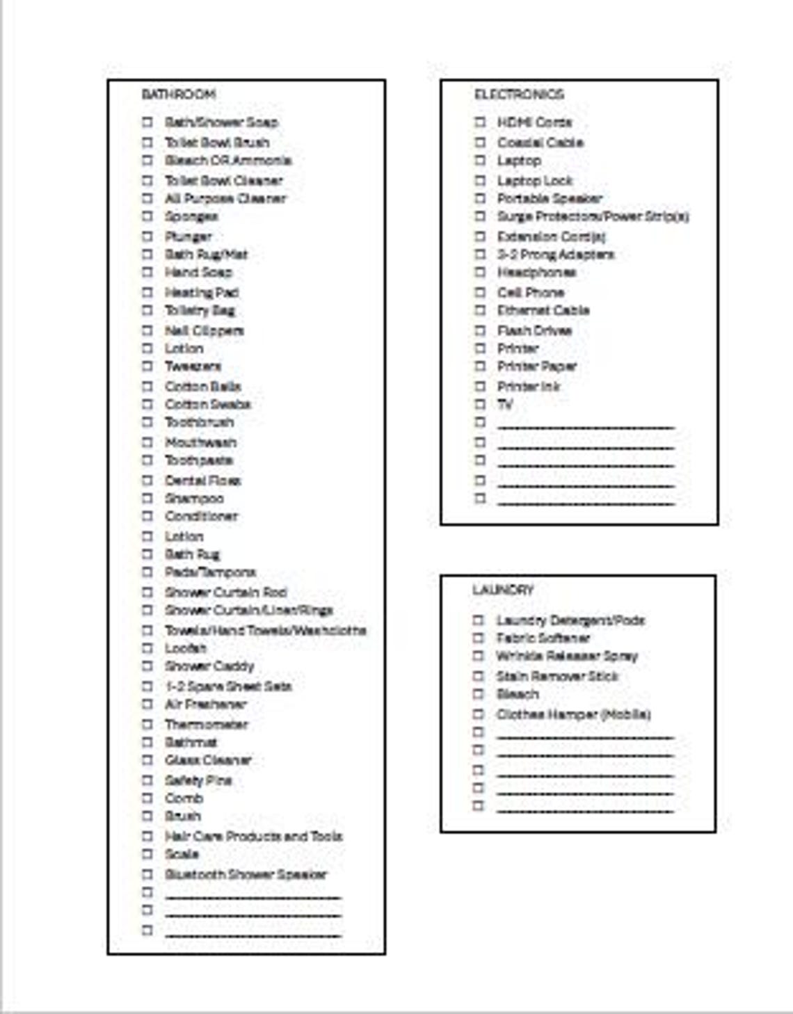 College Dorm Packing List – Stay Organized for Move-in Day - Etsy