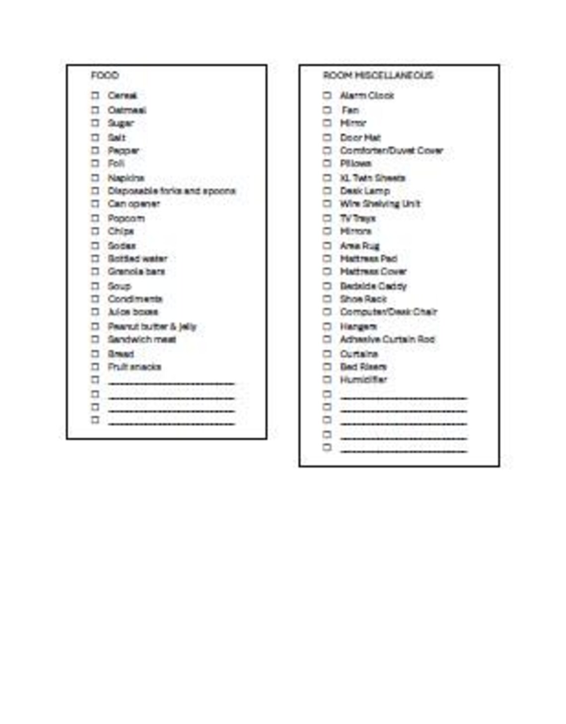 College Dorm Packing List – Stay Organized for Move-in Day - Etsy