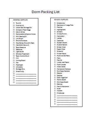 College Dorm Packing List – Stay Organized for Move-in Day - Etsy