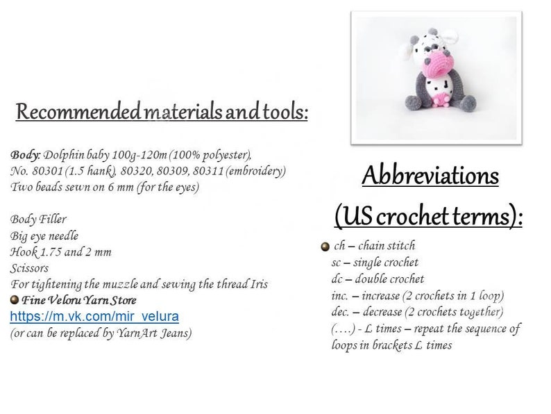 CROCHET PATTERN Cow / Amigurumi Tutorial PDF File - Etsy