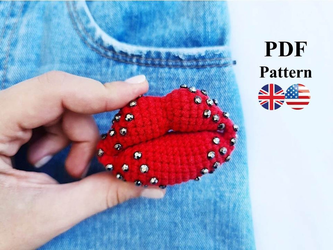 CROCHET PATTERN Keychain and Brooch Lips / Amigurumi Tutorial PDF File ...
