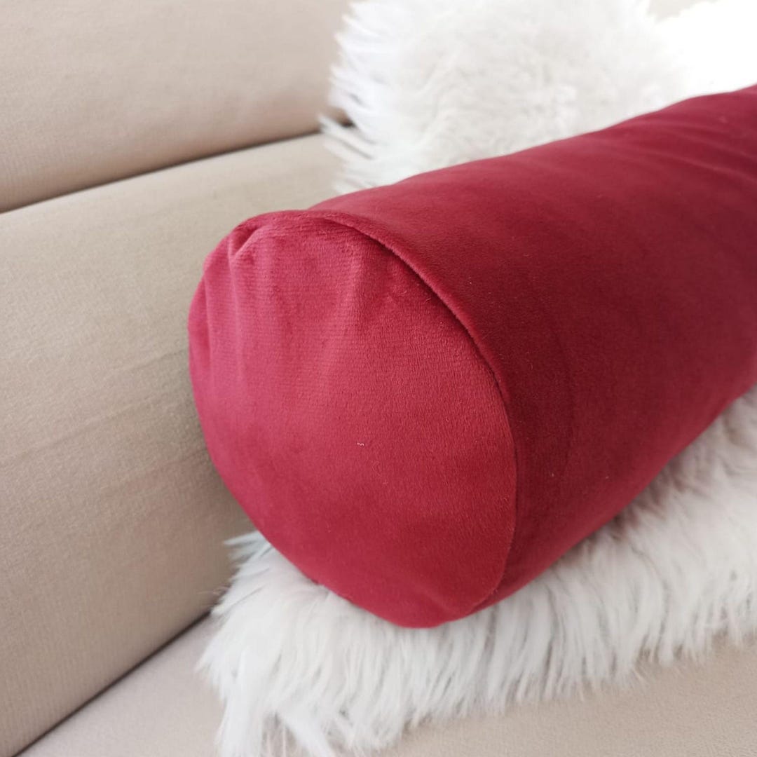 Baby Face Velvet Bolster Pillow Cover, Custom Cylinder Throw Pillow ...