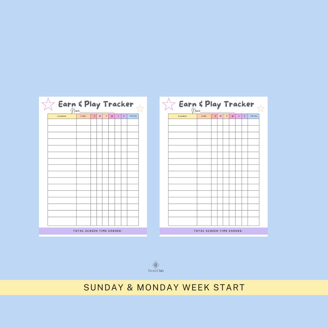 Printable Kids Screen Time Chart, Screentime Checklist, Editable Screen ...