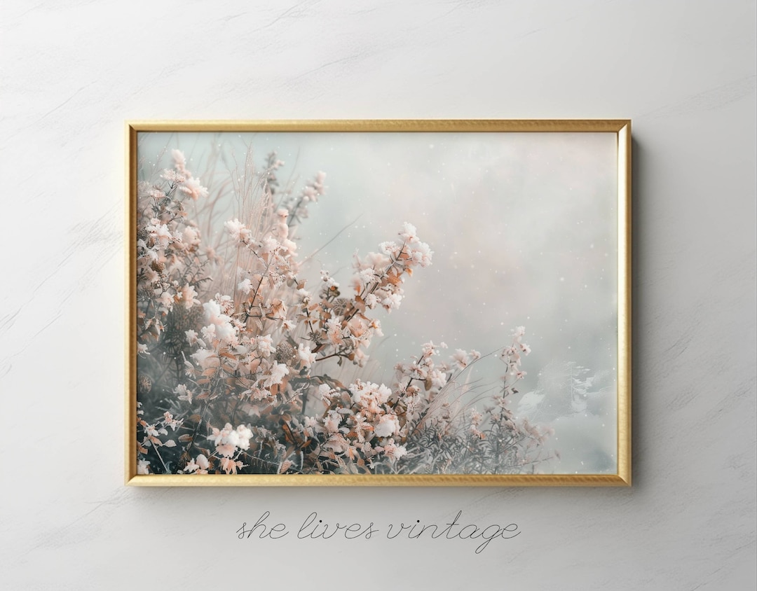 Winter Flower Painting Botanical Moody Wallart Snowdrops Flowers ...