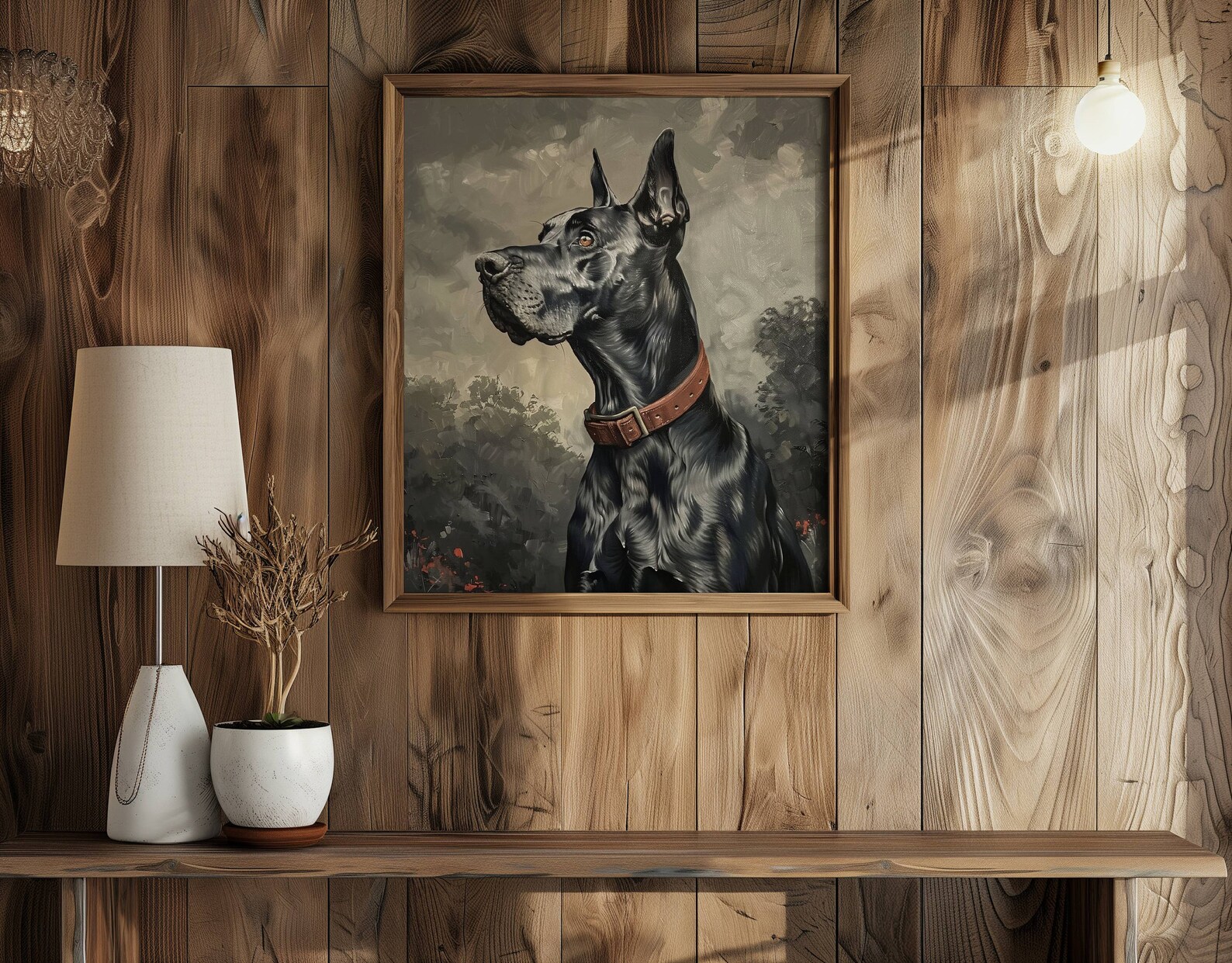 Great Dane Portrait Moody Dog Walldecor Dark Academia Print Dog Lover ...