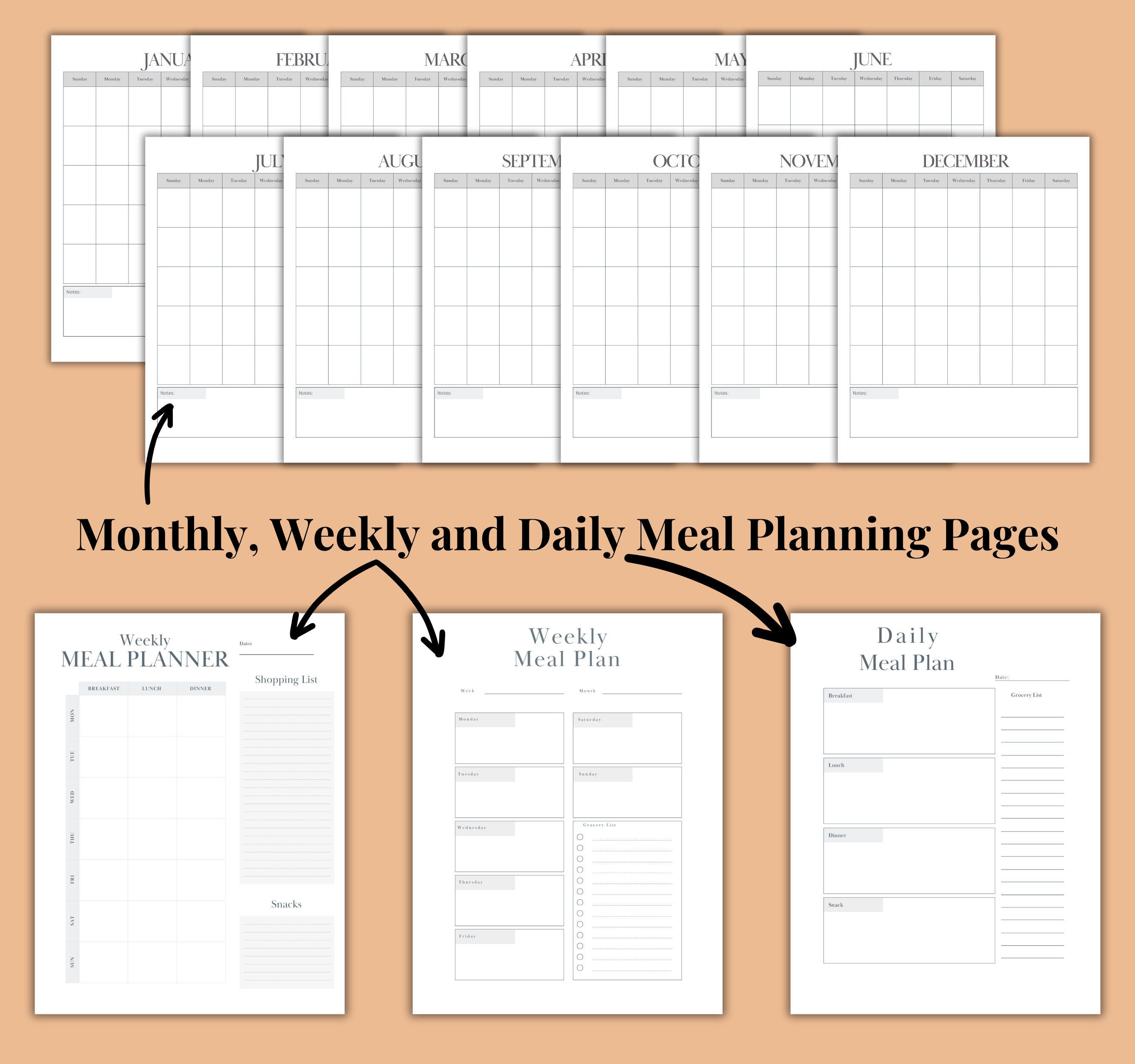 Meal Planner Binder - Ultimate Kitchen Organizer With Cheat Sheets ...