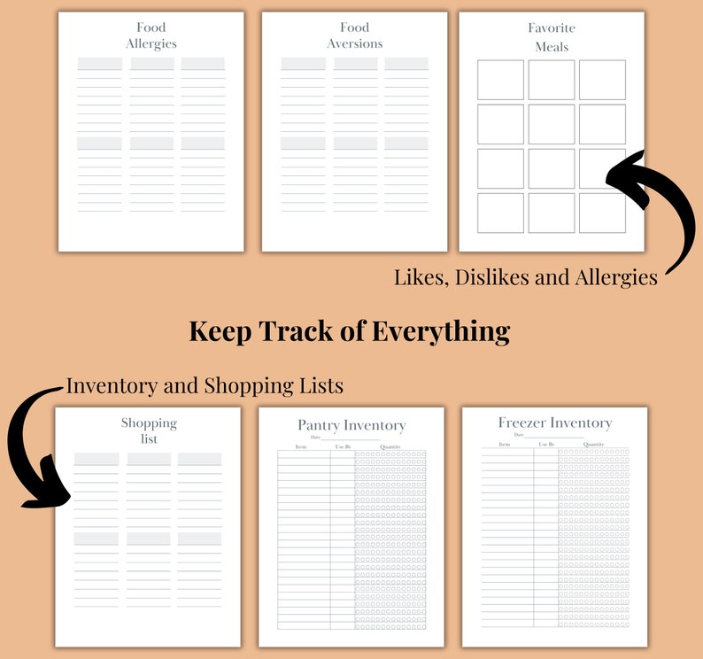 Meal Planner Binder - Ultimate Kitchen Organizer With Cheat Sheets ...