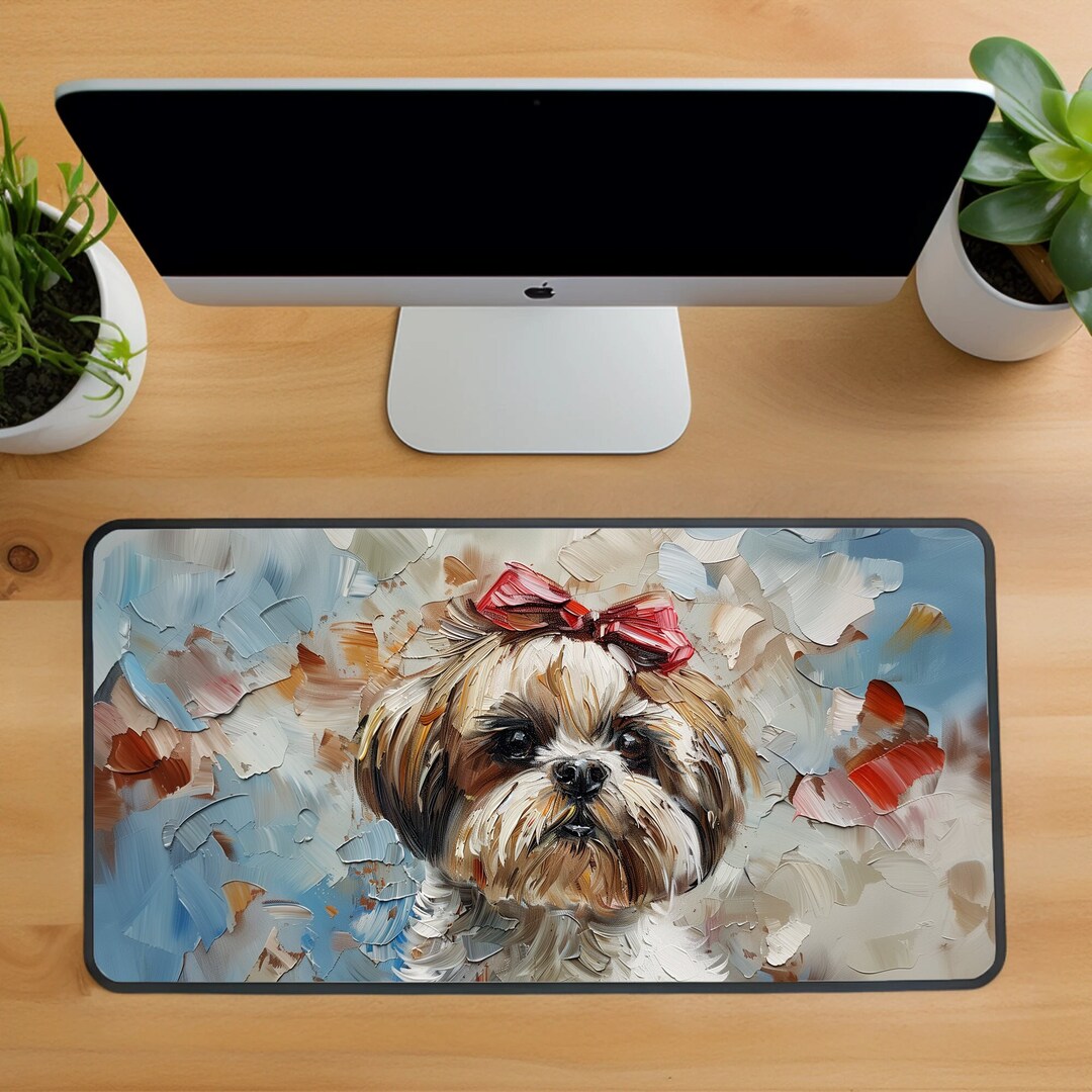 Shih Tzu Painterly Impressionist Desk Mat | Designer Mouse Pad | Pet ...