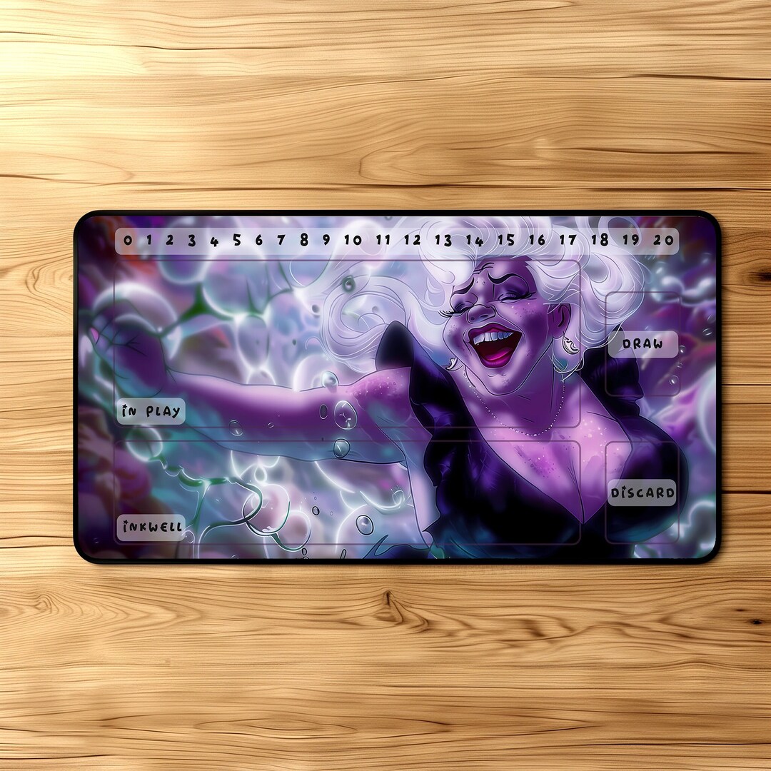 Lorcana Playmat Sea Witch Little Mermaid Designer Playmat for TCG ...