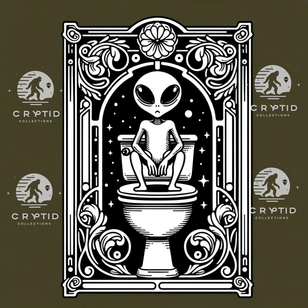 Alien on a Toilet Digital Print - Etsy