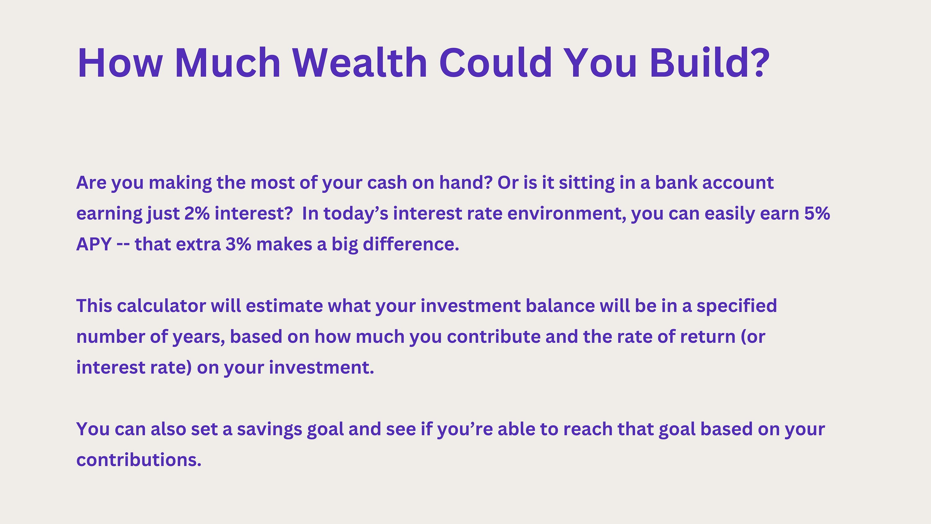 Compound Interest Calculator | Investment Savings Goal Calculator ...