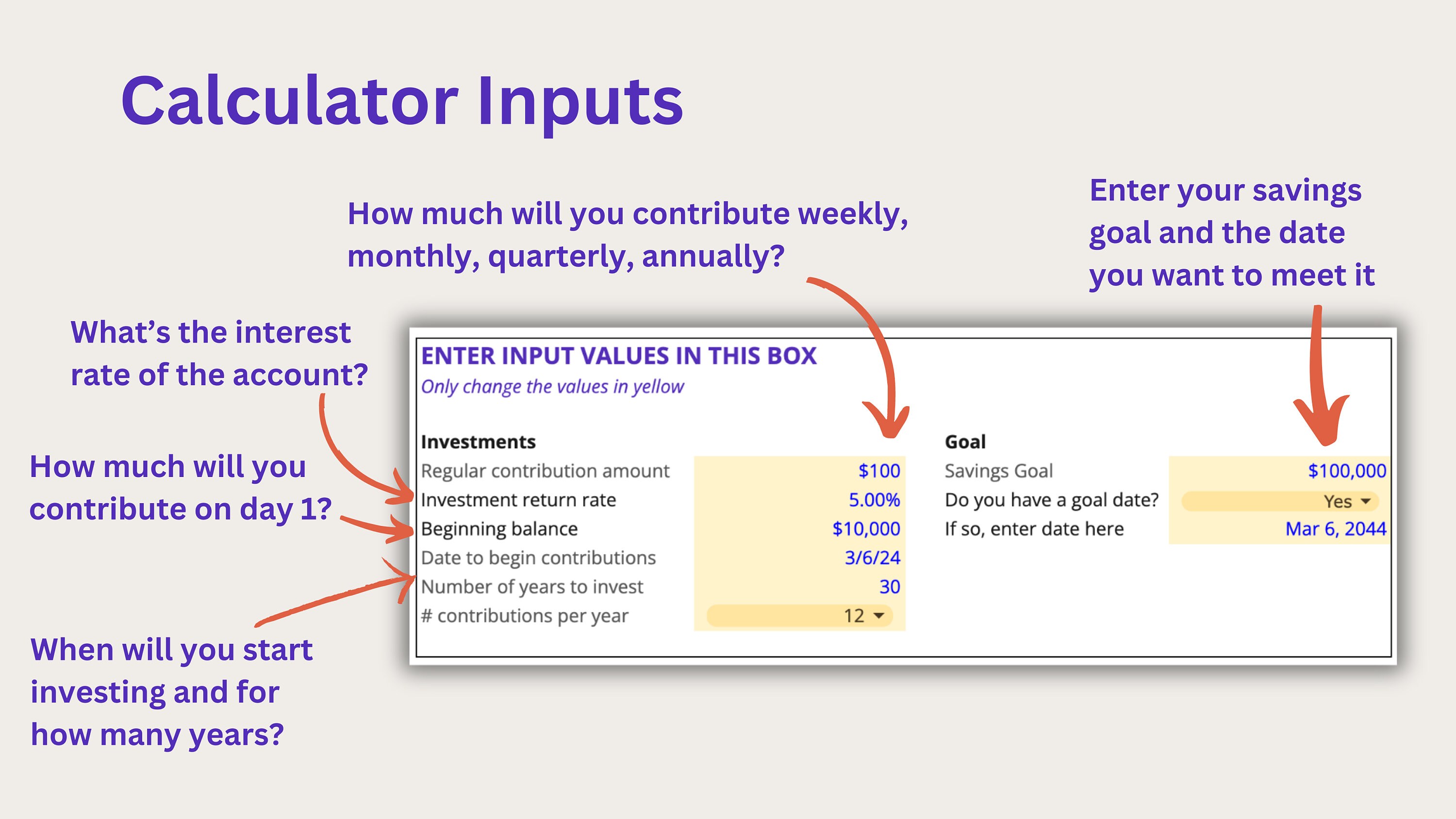 Compound Interest Calculator | Investment Savings Goal Calculator ...