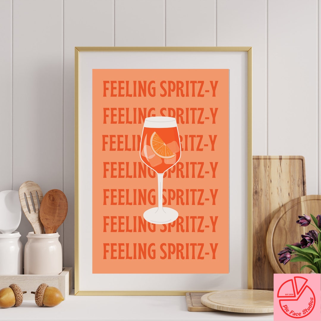 Feeling Spritzy Aperol Spritz Digital Print Cocktail Poster - Etsy
