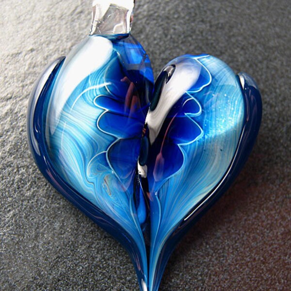 Glass Heart Pendant - Etsy